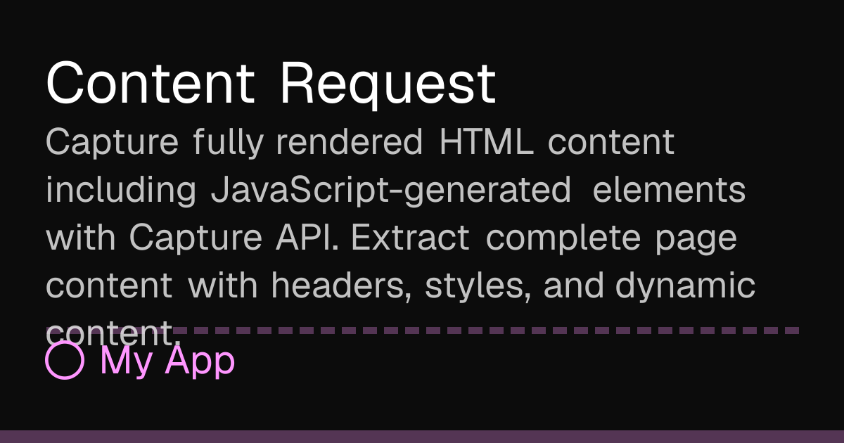 Content Request | Capture