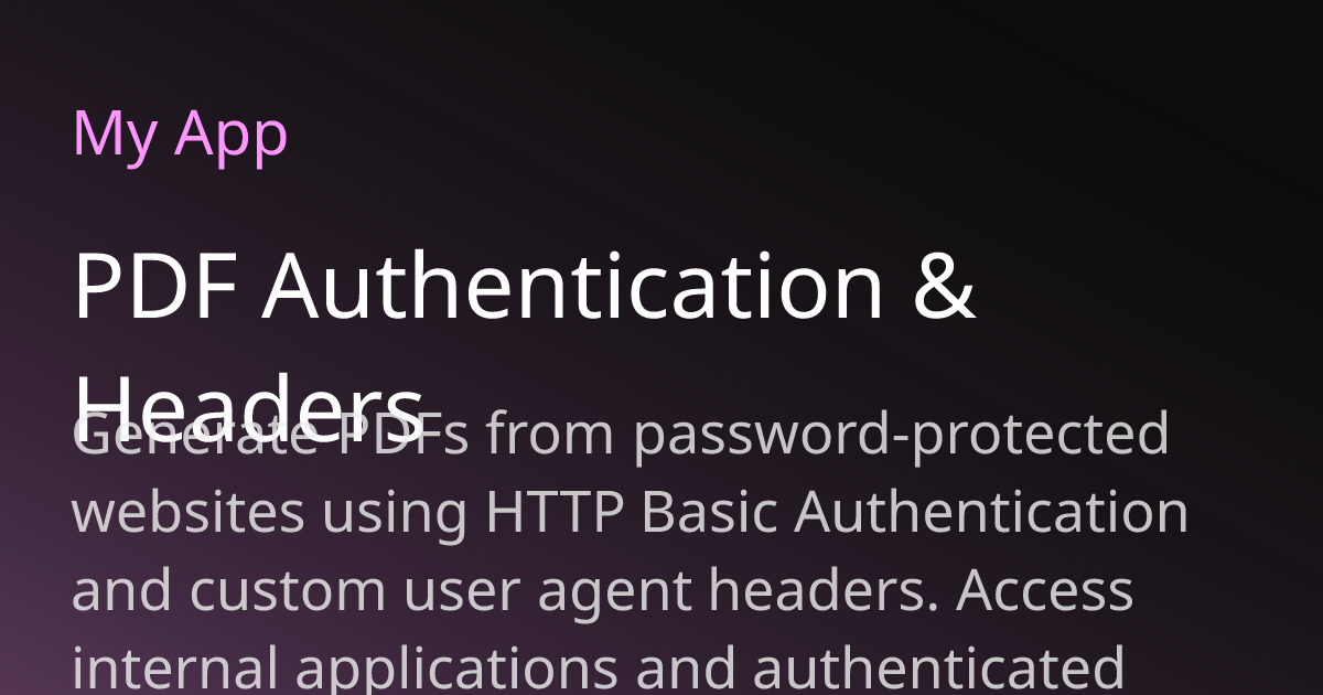 PDF Authentication & Headers | Capture