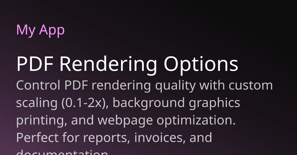 Pdf Rendering Options Capture
