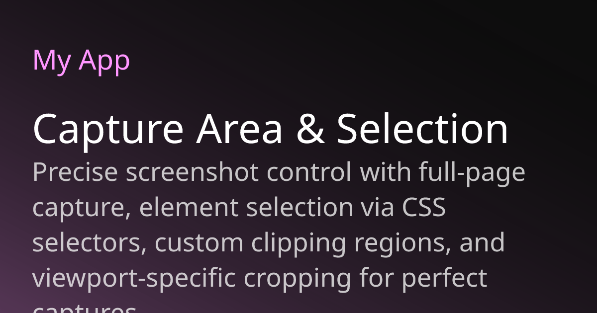 Capture Area & Selection | Capture