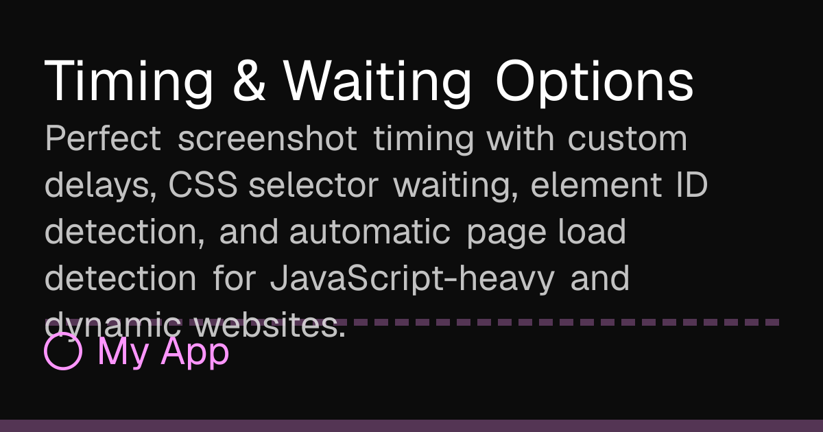 Timing & Waiting Options | Capture